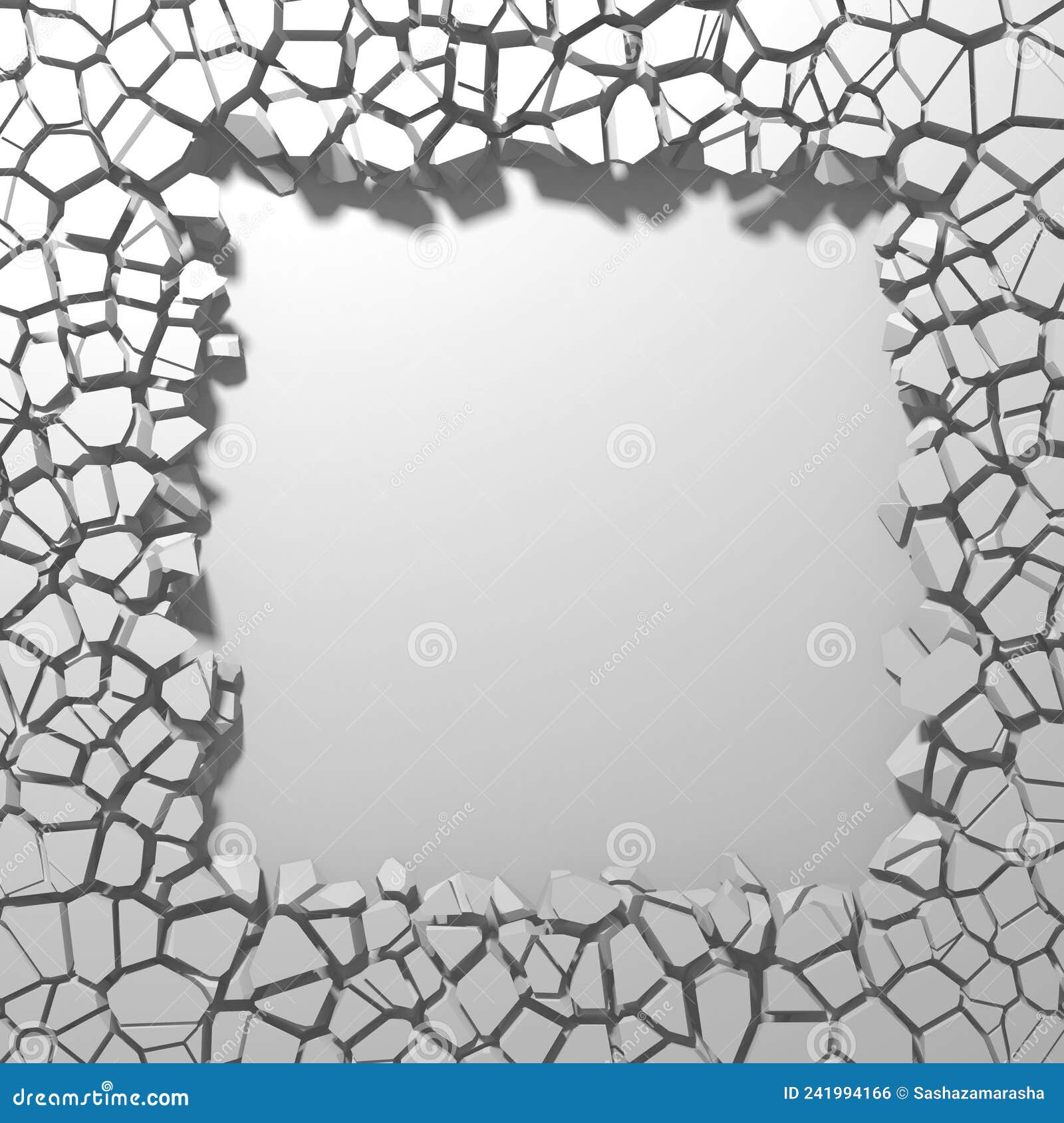 Exploding Wall with Free Area on Center Stock Illustration ...