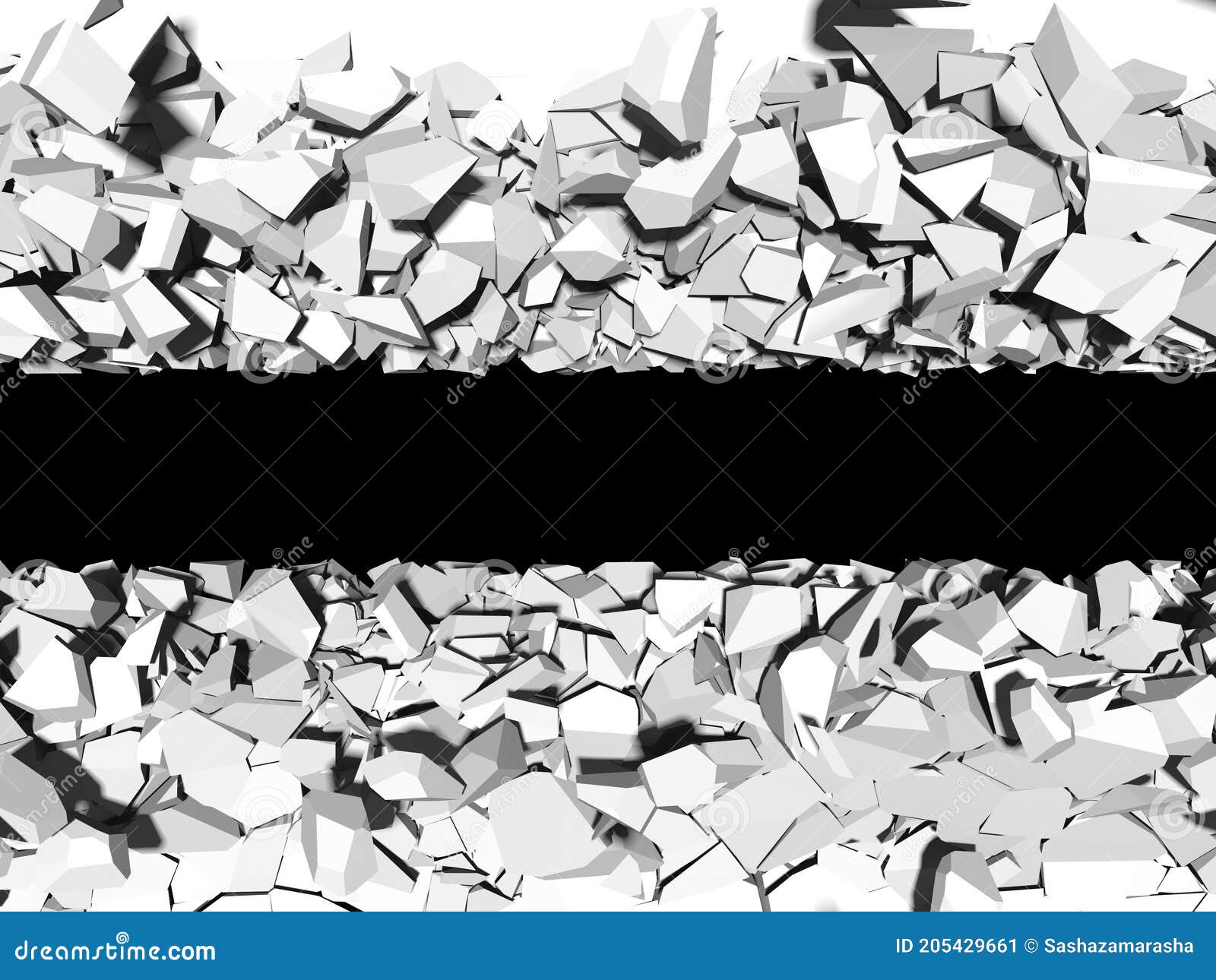 Exploding Wall with Free Area on Center Stock Illustration ...