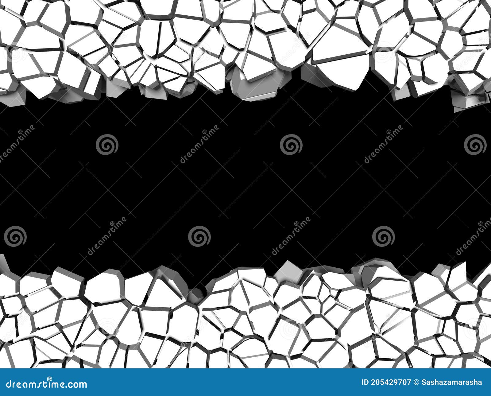 Exploding Wall with Free Area on Center Stock Illustration ...