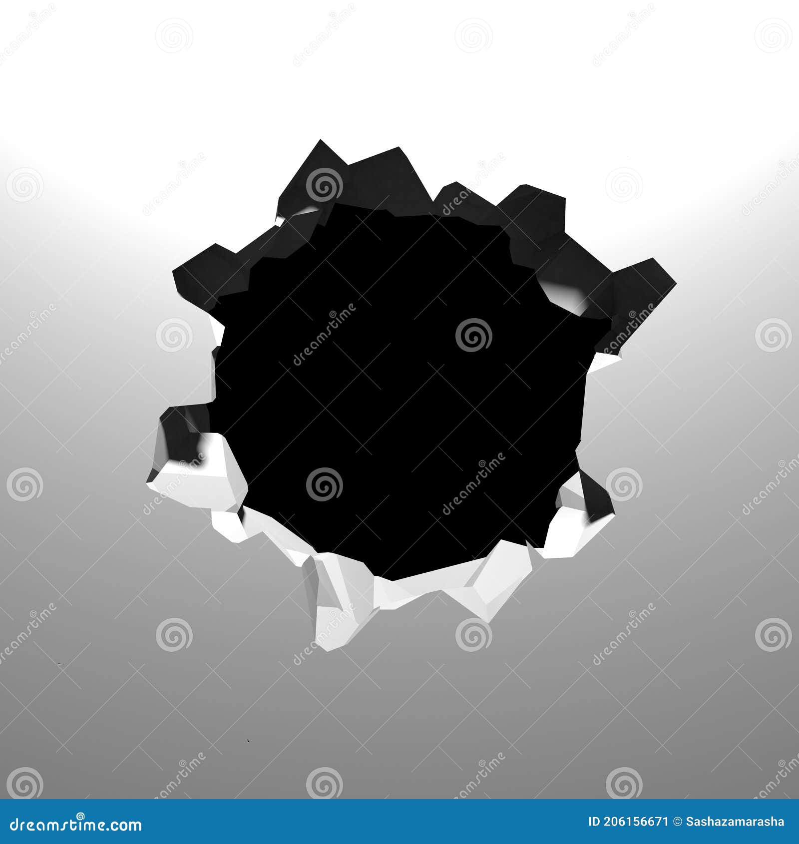 Exploding Wall with Free Area on Center Stock Illustration ...