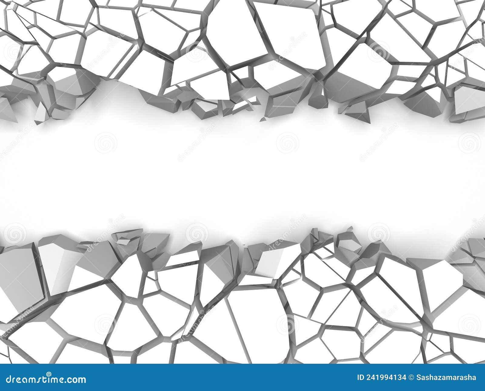 Exploding Wall with Free Area on Center Stock Illustration ...