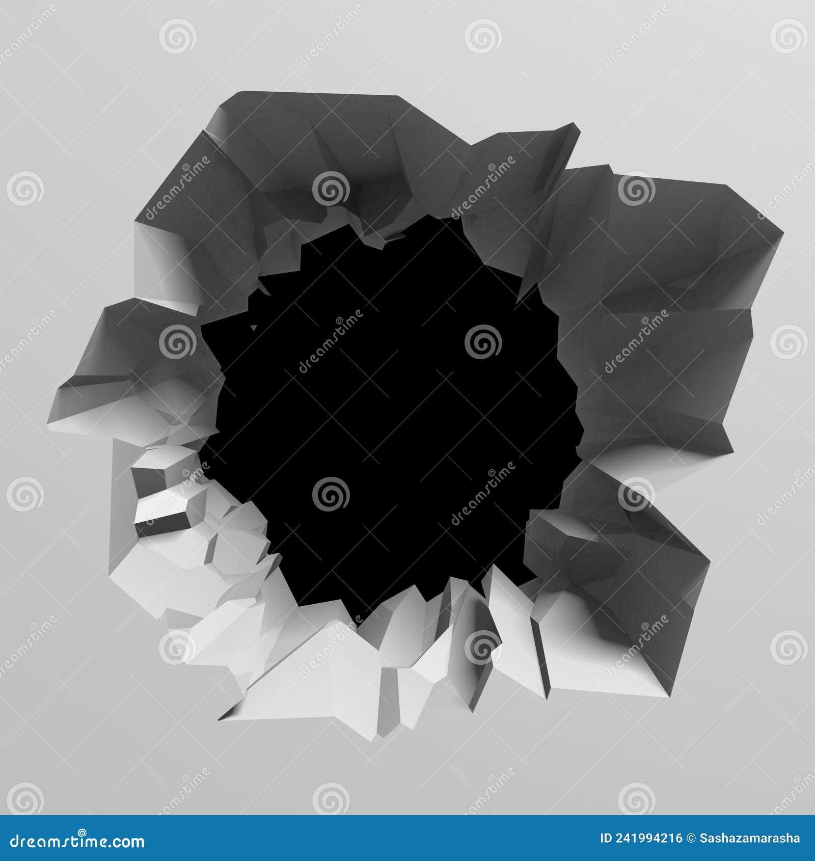 Exploding Wall with Free Area on Center Stock Illustration ...