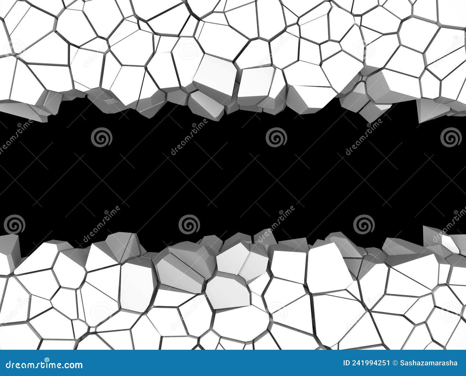 Exploding Wall with Free Area on Center Stock Illustration ...
