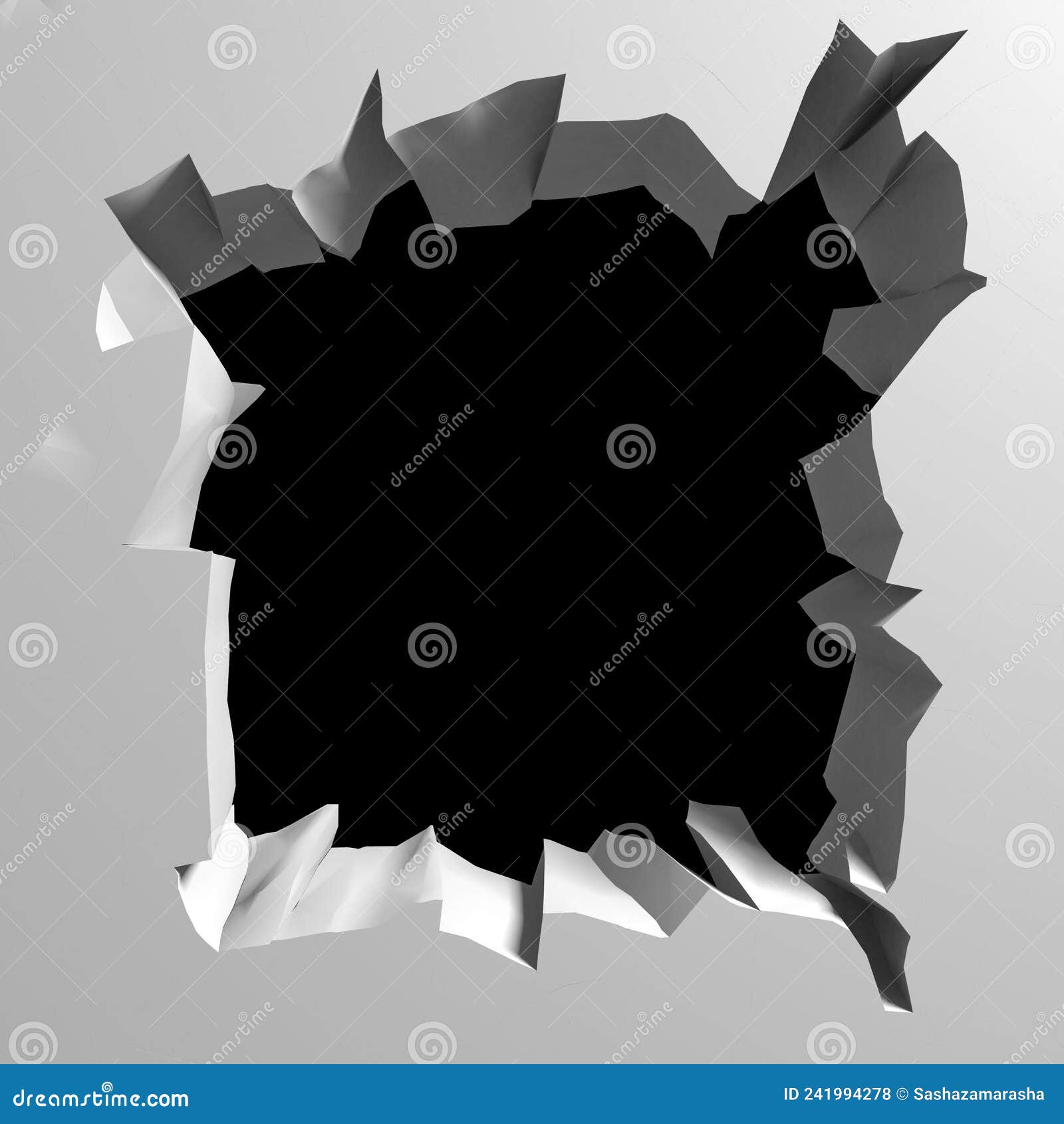 Exploding Wall with Free Area on Center Stock Illustration ...