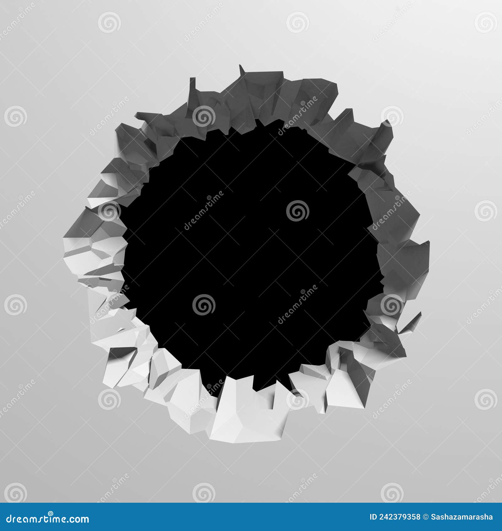 Exploding Wall with Free Area on Center Stock Illustration ...