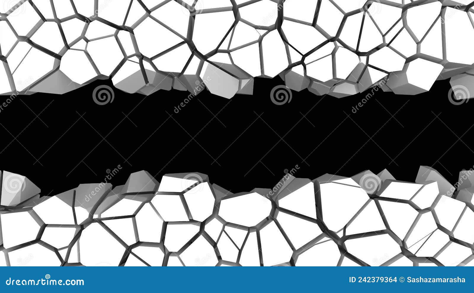 Exploding Wall with Free Area on Center Stock Illustration ...