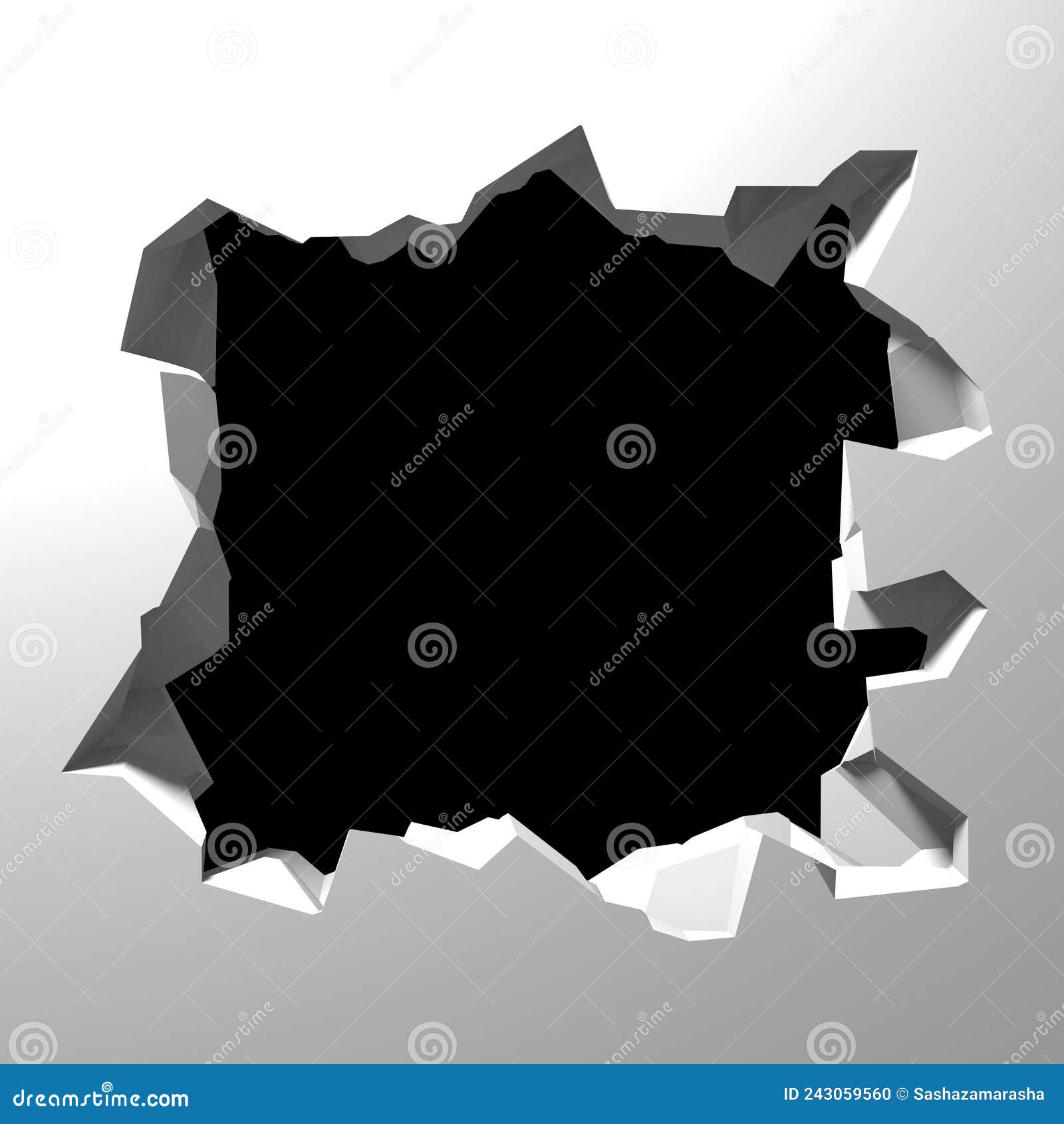 Exploding Wall with Free Area on Center Stock Illustration ...