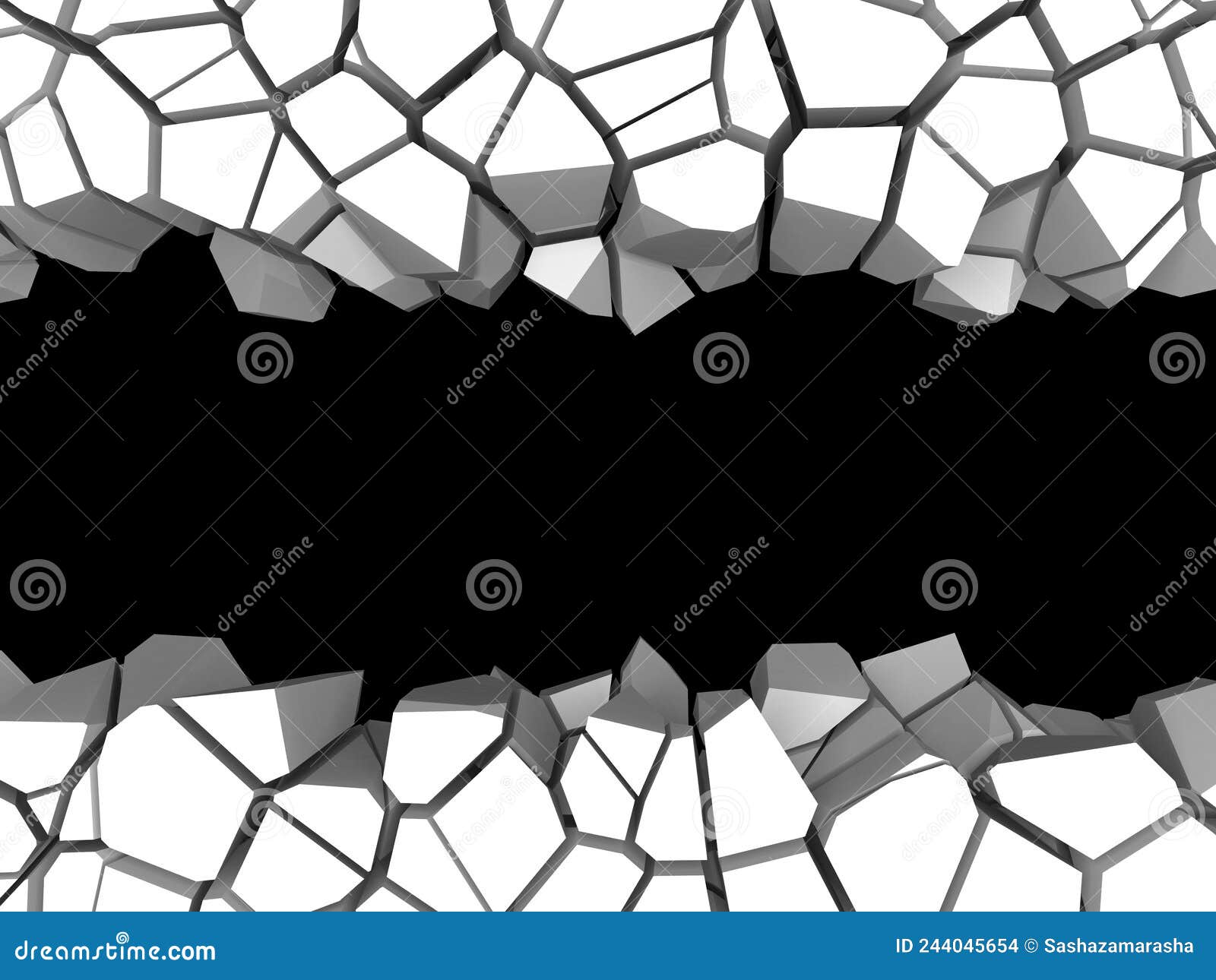 Exploding Wall with Free Area on Center Stock Illustration ...