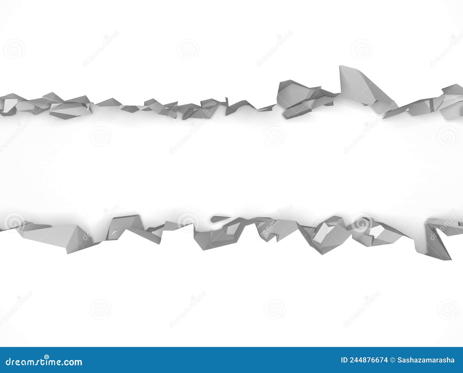 Exploding Wall with Free Area on Center Stock Illustration ...