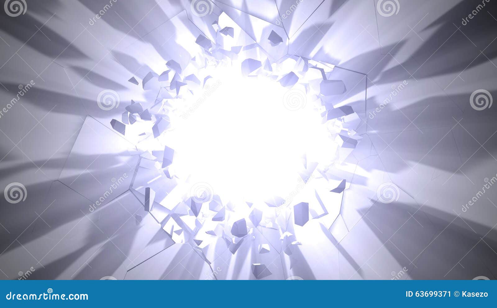 Exploding Wall with Light Beam. Stock Illustration - Illustration of ...