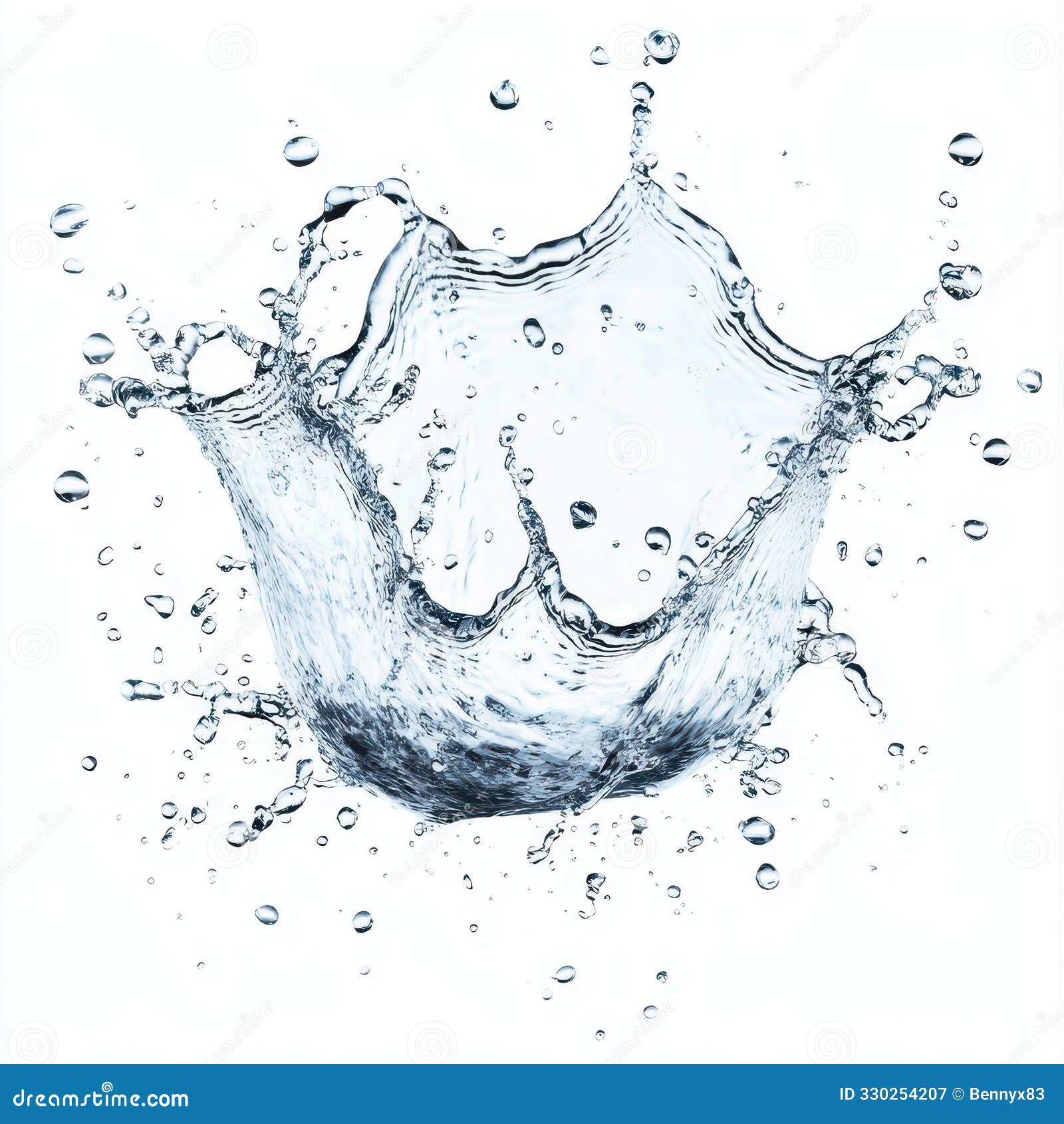 Exploding Water Splash Captured Against a Pure White Background Stock ...