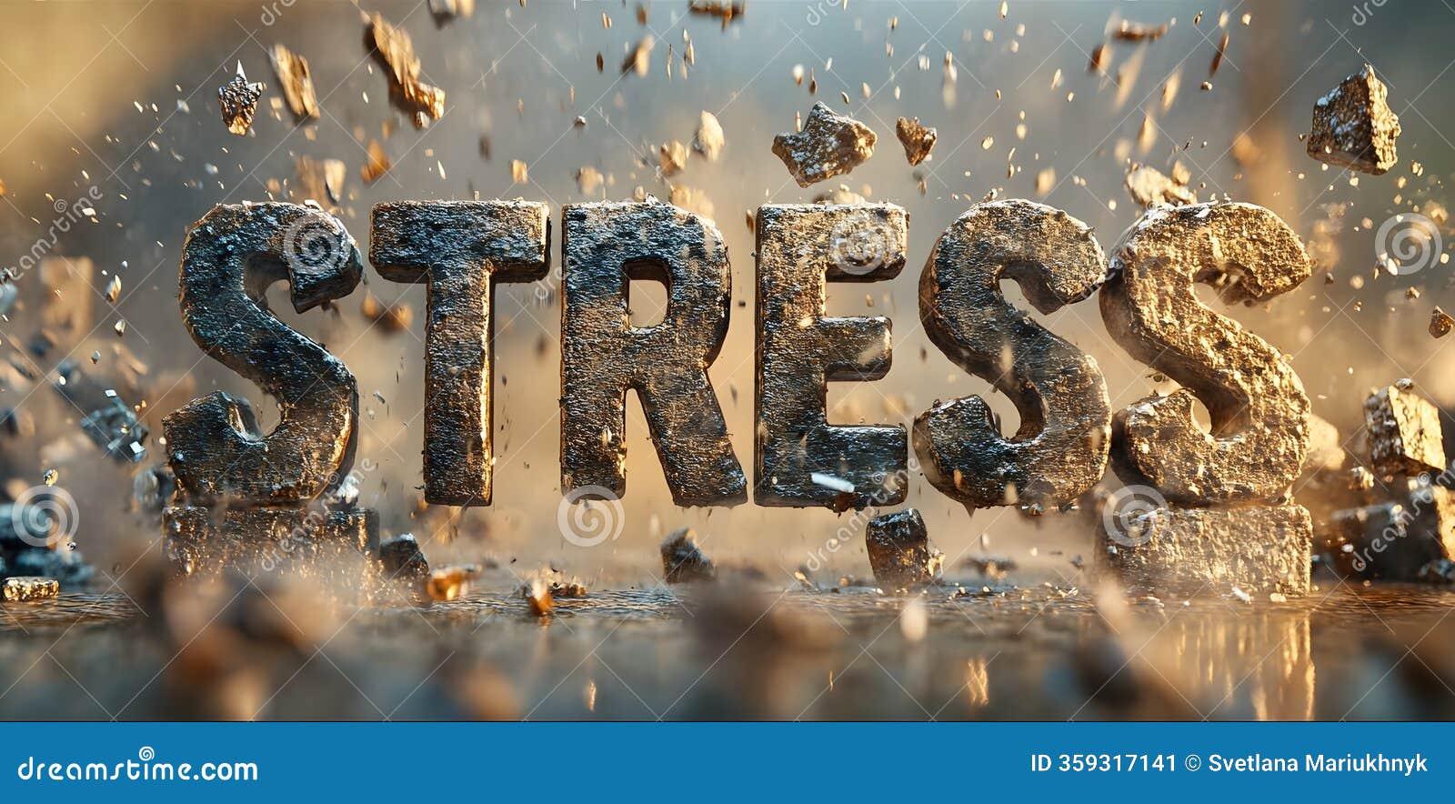 Exploding Word Stress in Dynamic Rock Texture with Dust Particles Stock ...