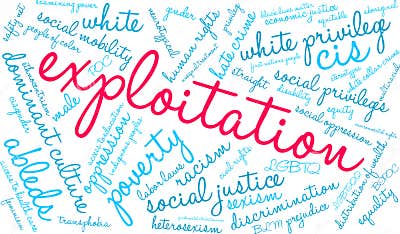 Exploitation Word Cloud stock vector. Illustration of matter - 209621234