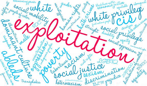 Exploitation Word Cloud stock vector. Illustration of matter - 209621234