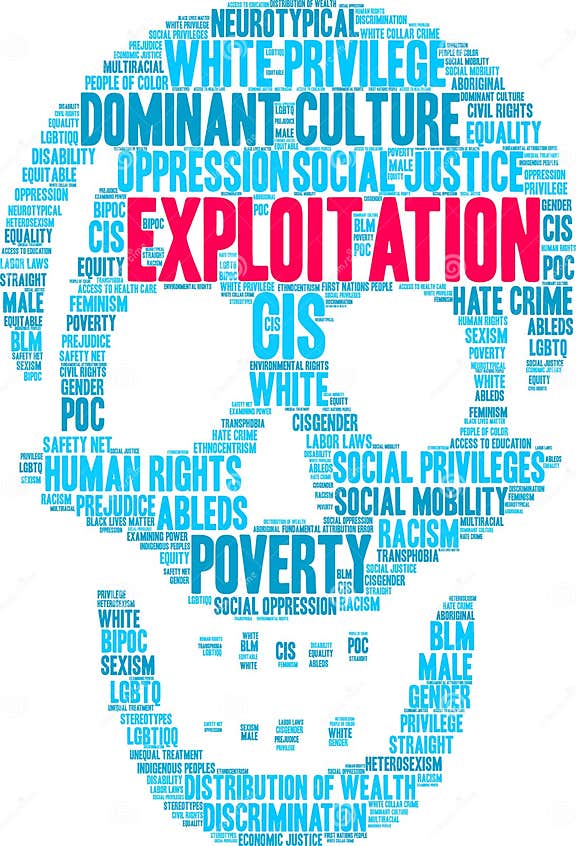 Exploitation Word Cloud stock vector. Illustration of inequality ...