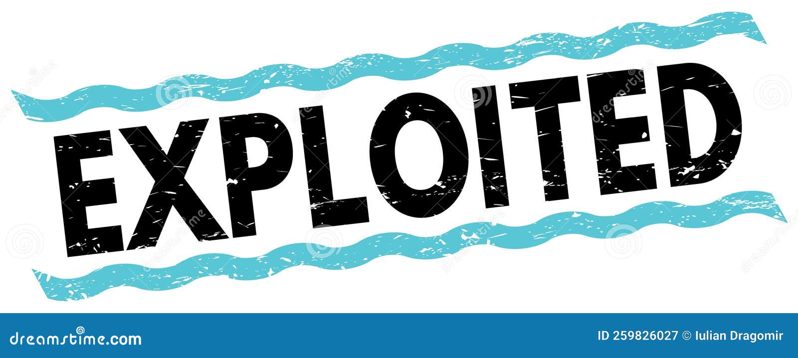 EXPLOITED Text on Blue-black Lines Stamp Sign Stock Illustration ...