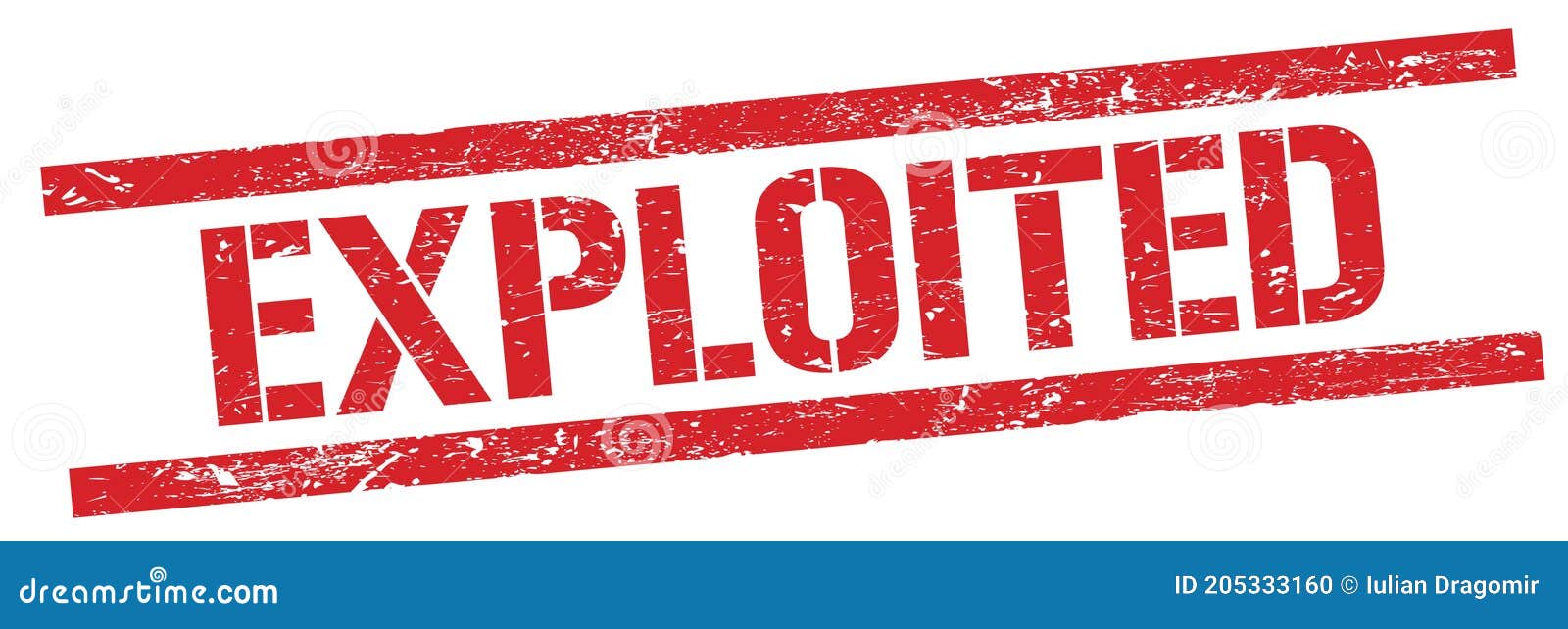 EXPLOITED Text on Red Grungy Rectangle Stamp Stock Illustration ...