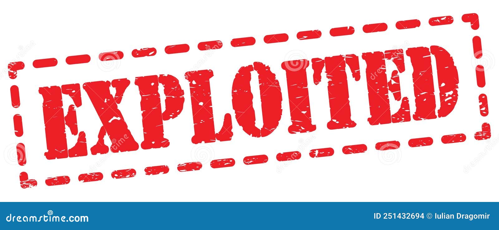 EXPLOITED Text Written on Red Stamp Sign Stock Illustration ...