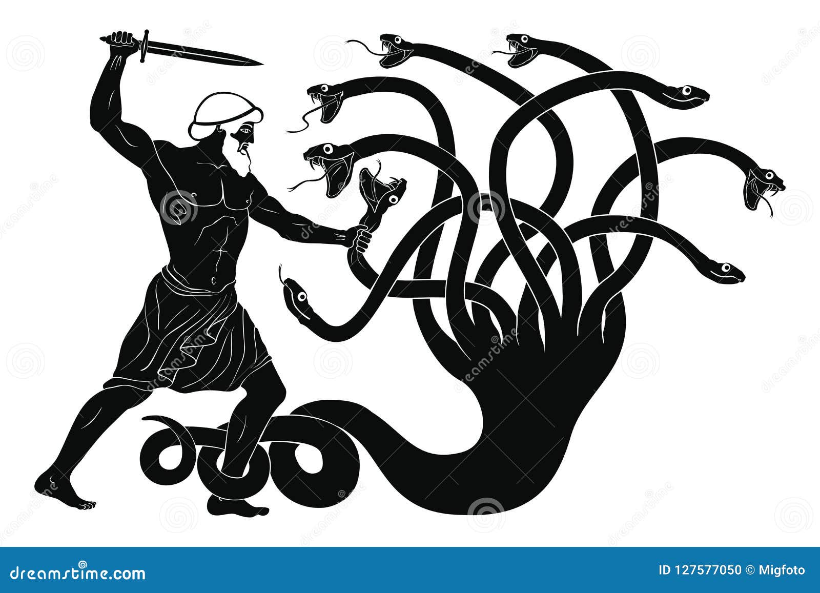 Hercules Vs Hydra Figure Character. Greek Classical Mythology Story ...