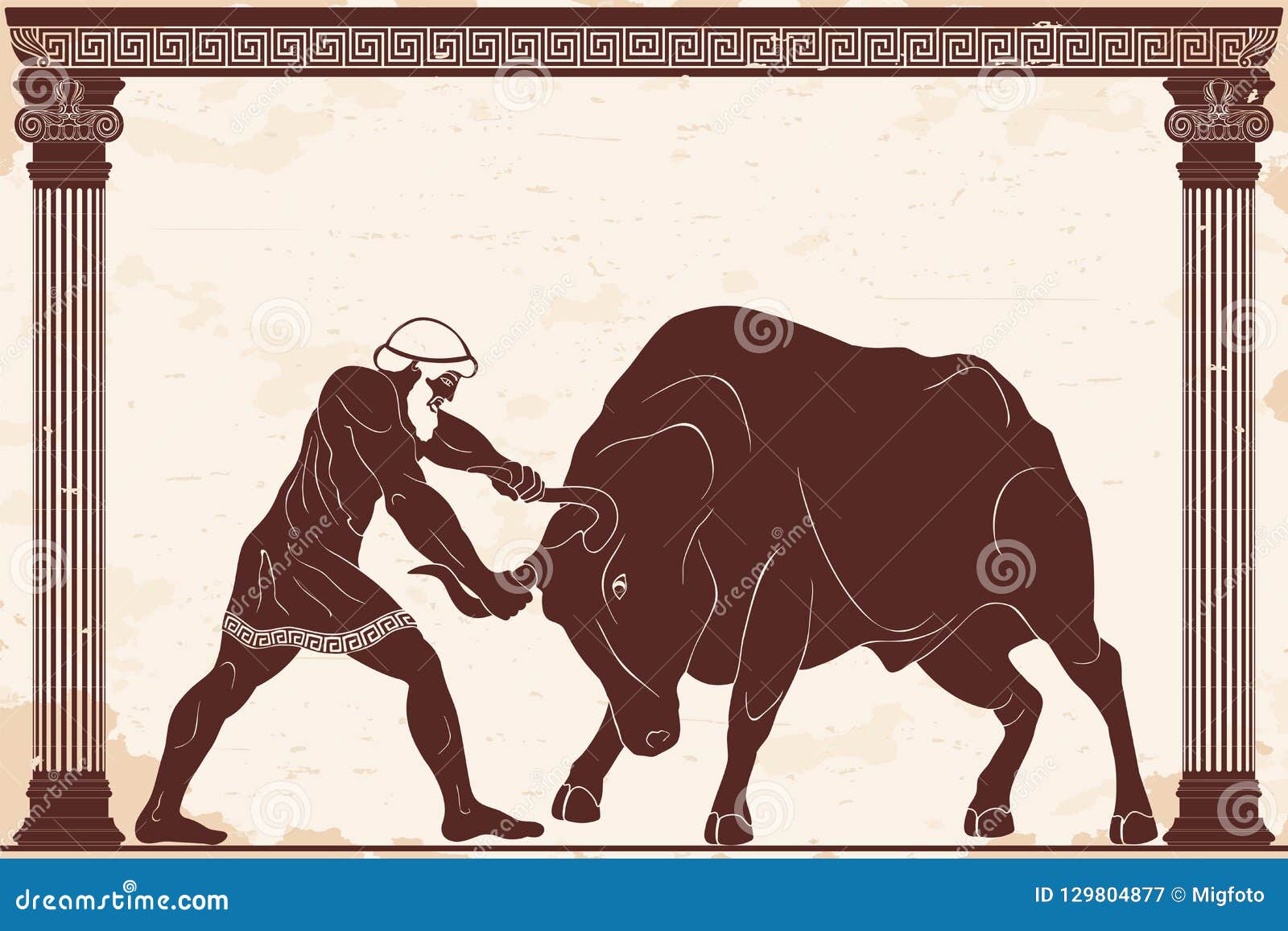 12 exploits of Hercules. stock vector. Illustration of enemy - 129804877