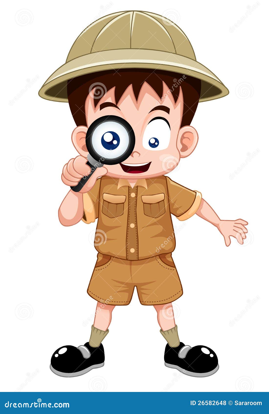 Explorador de muchacho ilustración del vector. Ilustración de pelo ...