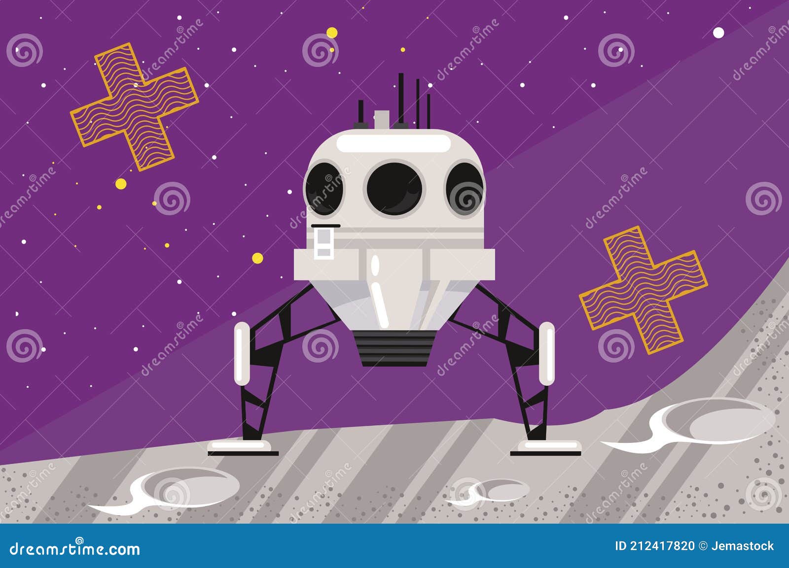 Explorador De Robots Espaciales Ilustración del Vector - Ilustración de ...