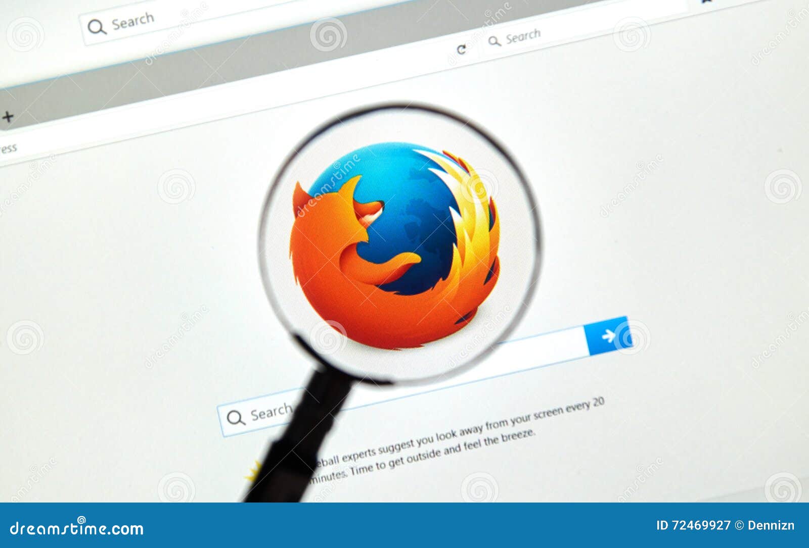 Explorador Web de Firefox fotografía editorial. Imagen de casero - 72469927