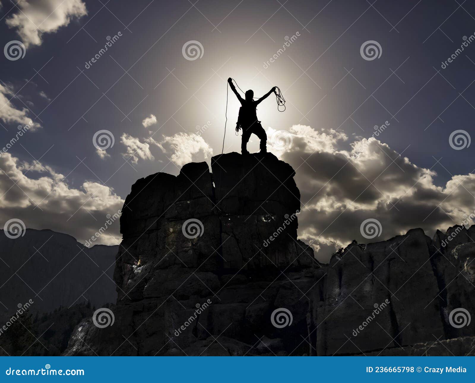 Exploration Adventure in Dangerous Mountains and Impassable Areas Stock ...