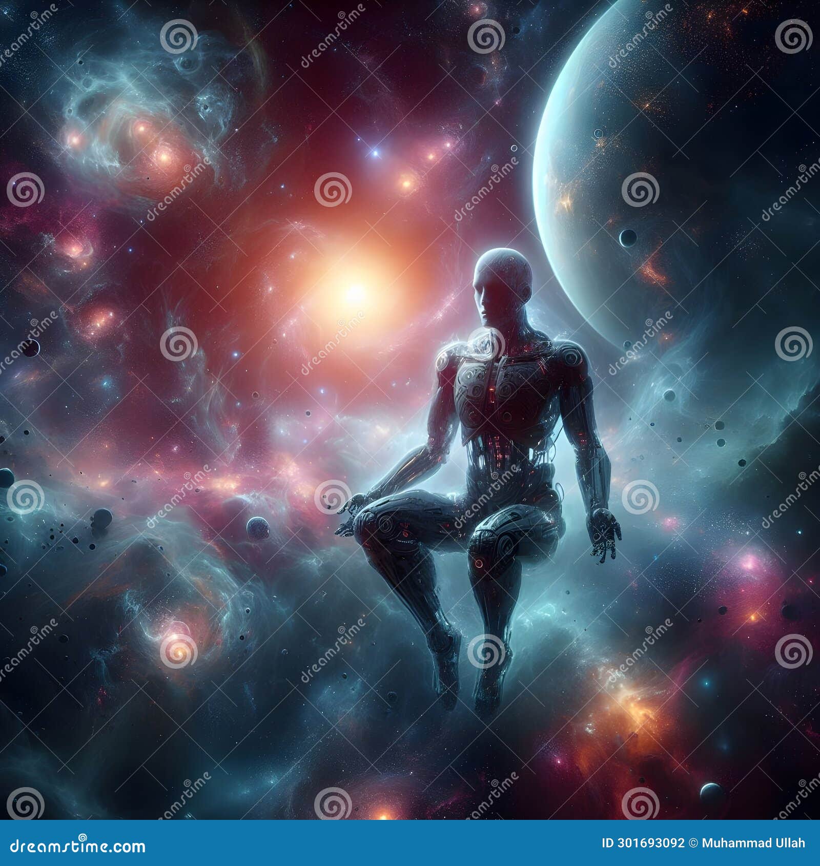 Exploration Beyond Earth: Astronaut in Deep Space Fantasy Stock ...