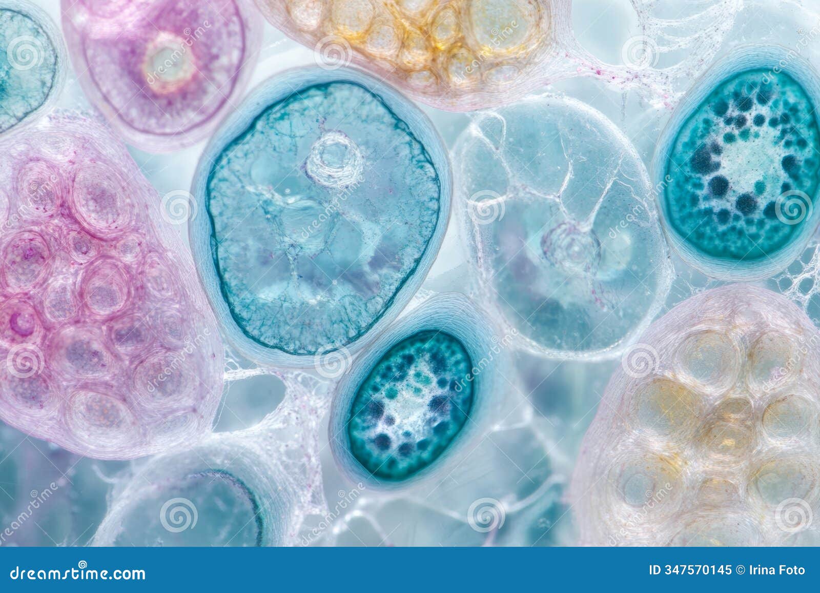 Exploration of Chlamydocapsa Sp. Under a Microscope Revealing Vibrant ...