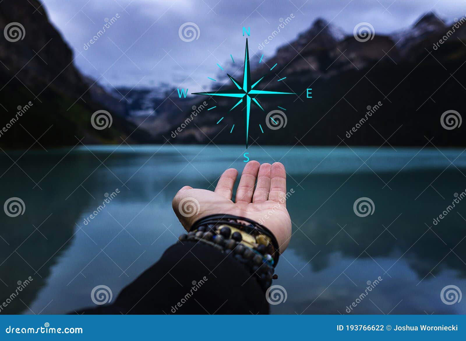 Exploration Compass Navigation in Wild Concept Stock Photo - Image of ...