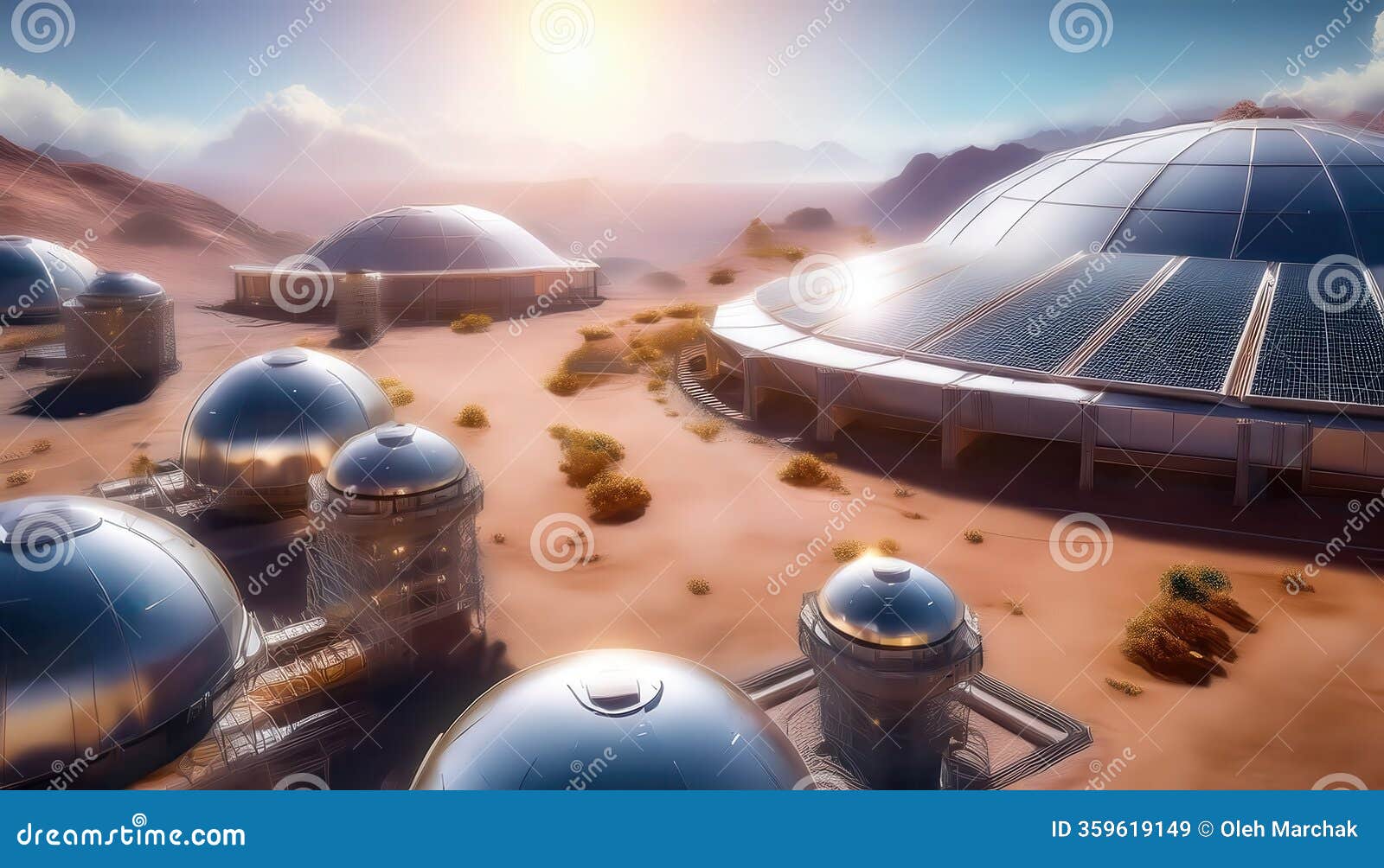 Firefly Colony On Another Planet Featuring Futuristic Buildings And ...