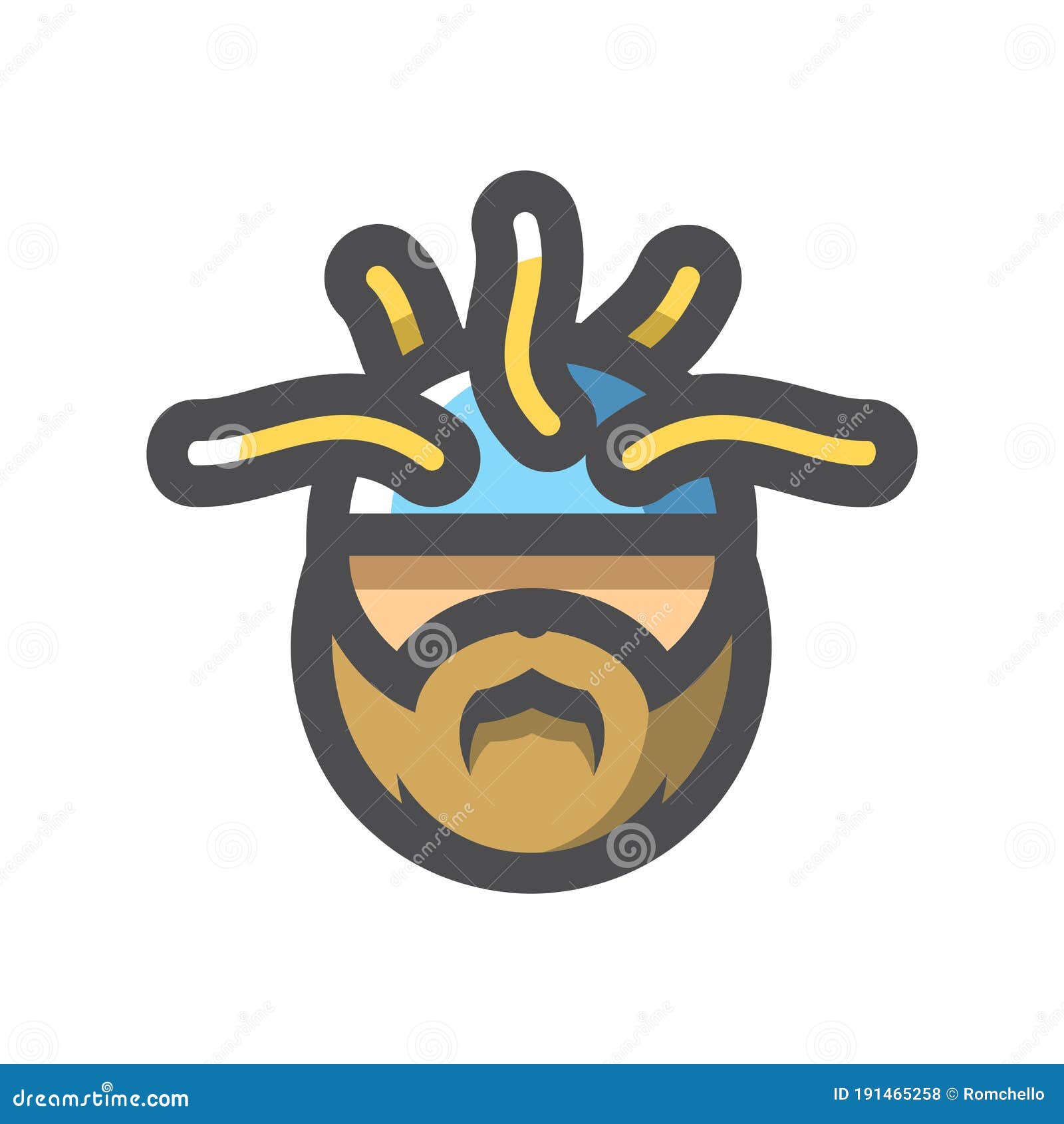 Exploration Mind. Brain Control Helmet Vector Cartoon Illustration ...