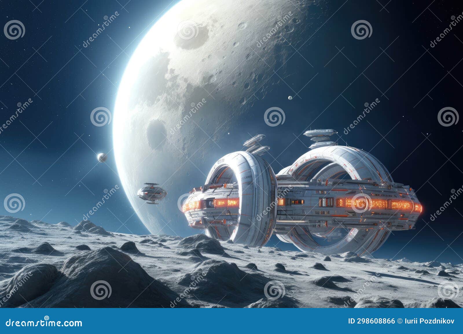 Exploration Mission: Spacecraft Orbiting the Moon S Captivating Surface ...