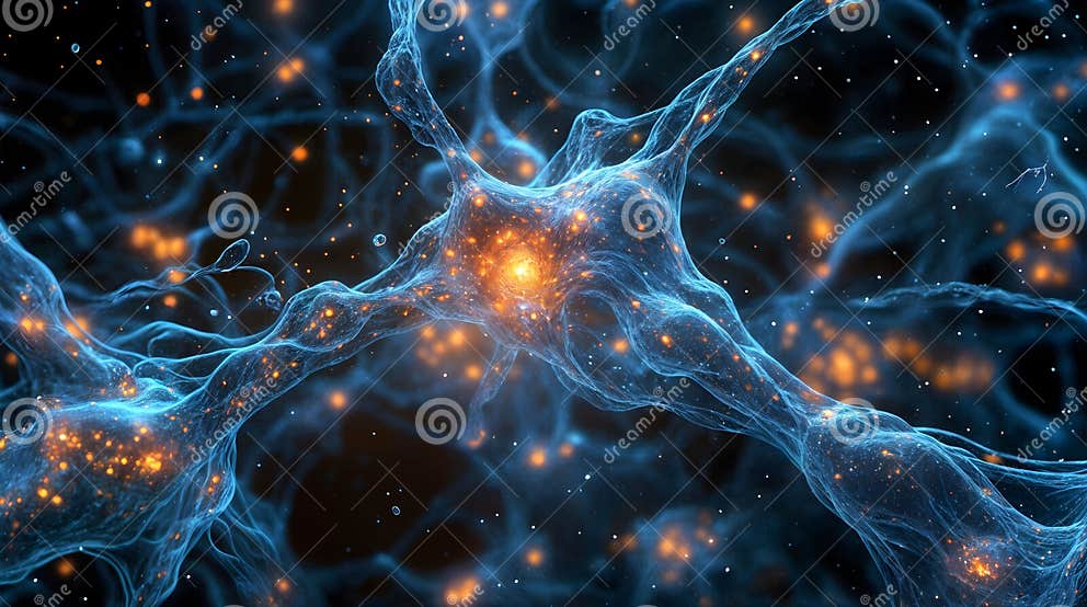 Exploration of Neural Connections Showcasing Vibrant Synaptic Activity ...