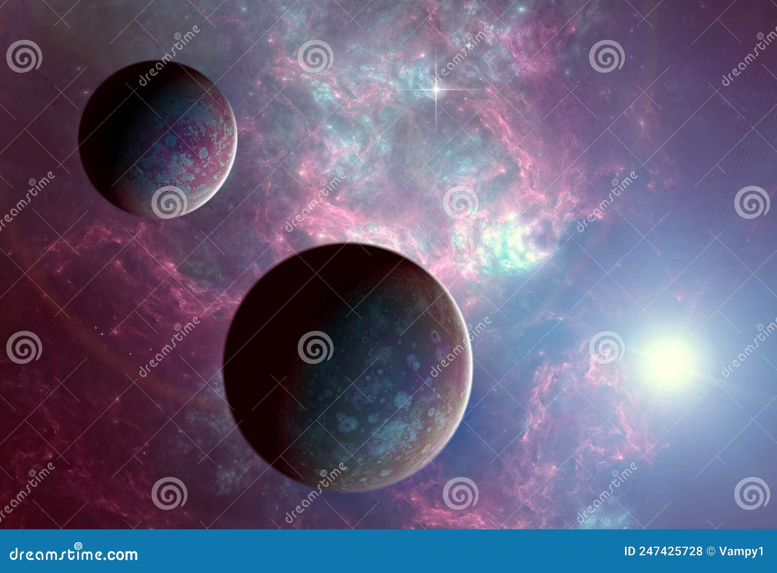 Exploration of New Worlds, Space and Universe, New Galaxies. Planets in ...