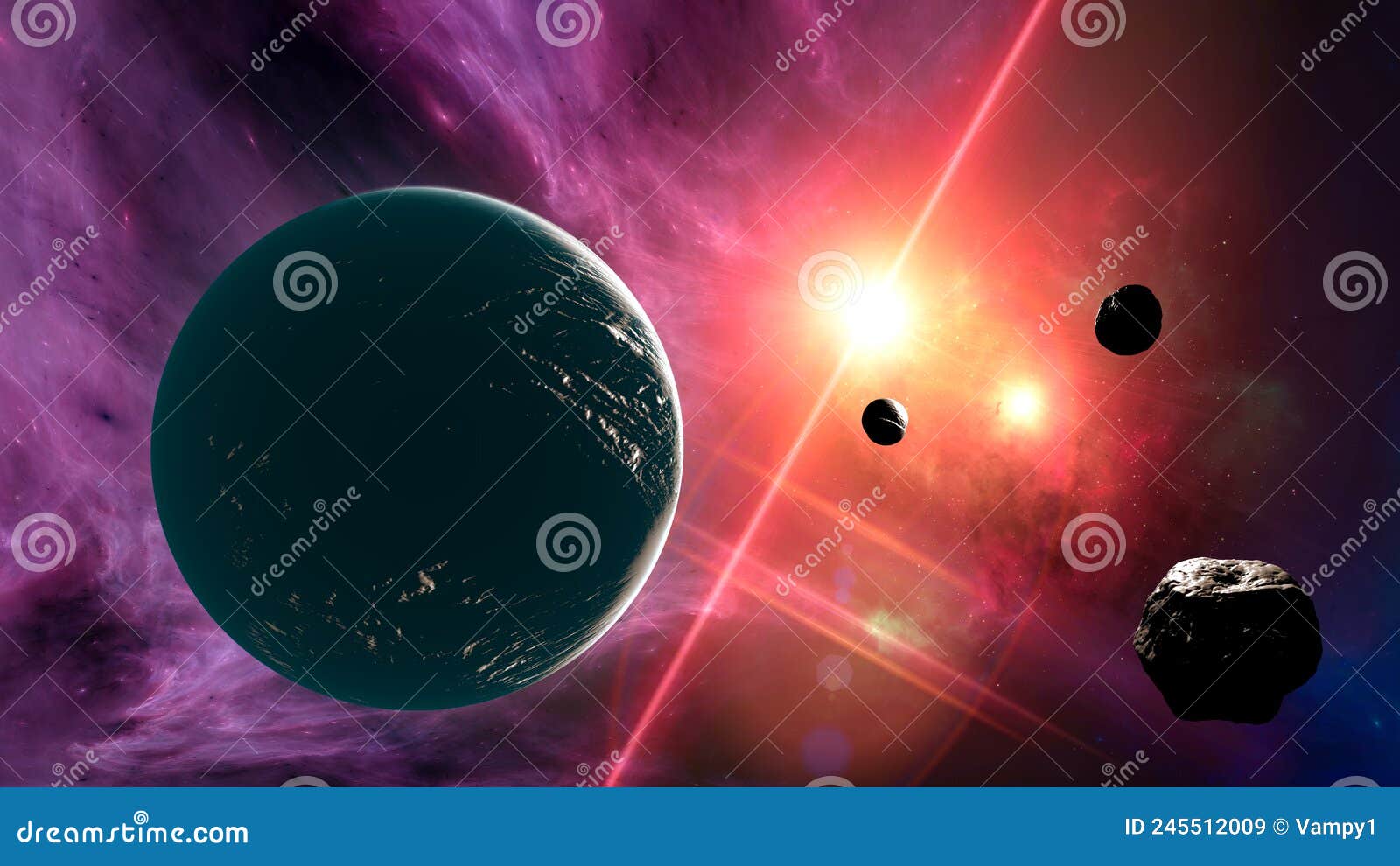 Exploration of New Worlds, Space and Universe, New Galaxies. Planets in ...