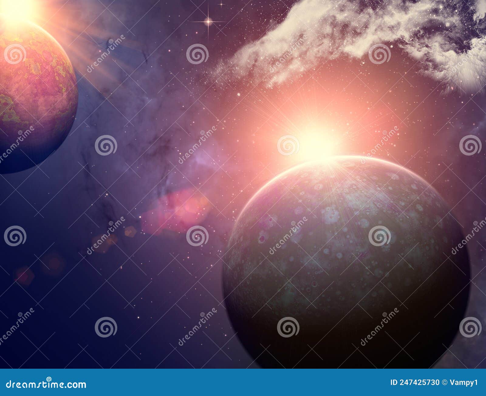 Exploration of New Worlds, Space and Universe, New Galaxies. Planets in ...