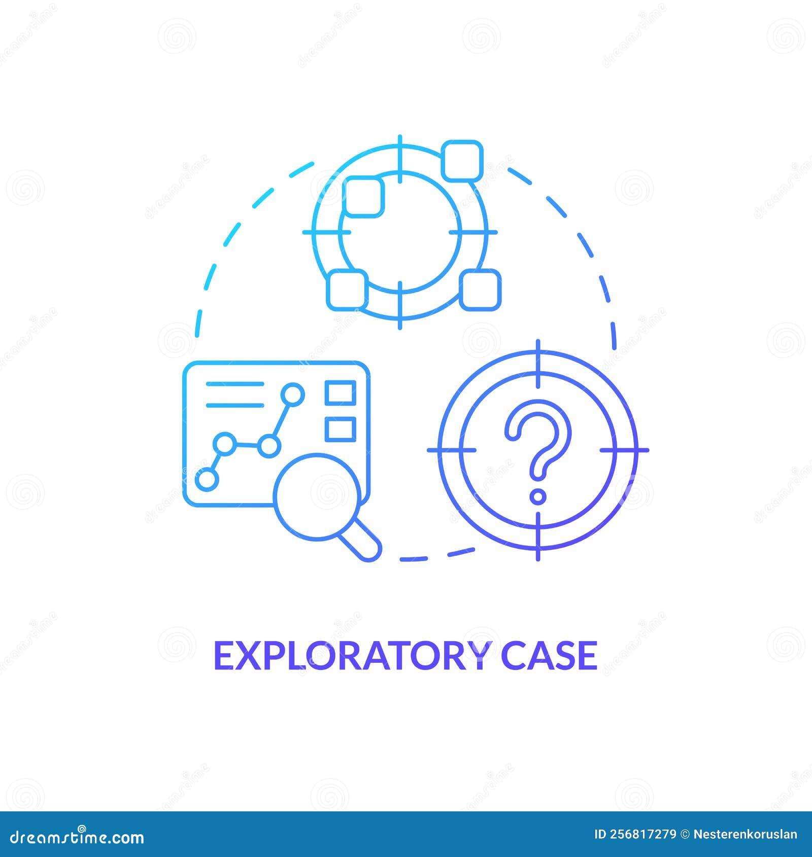 Exploratory Case Blue Gradient Concept Icon Stock Vector - Illustration ...