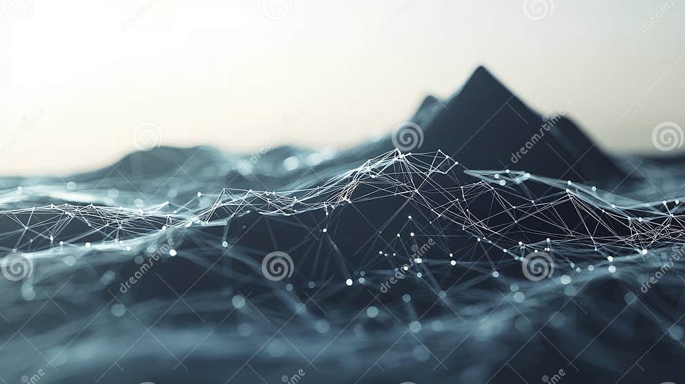 Dynamic Line Visualization of Mountainous Terrain Abstract Digital Art ...