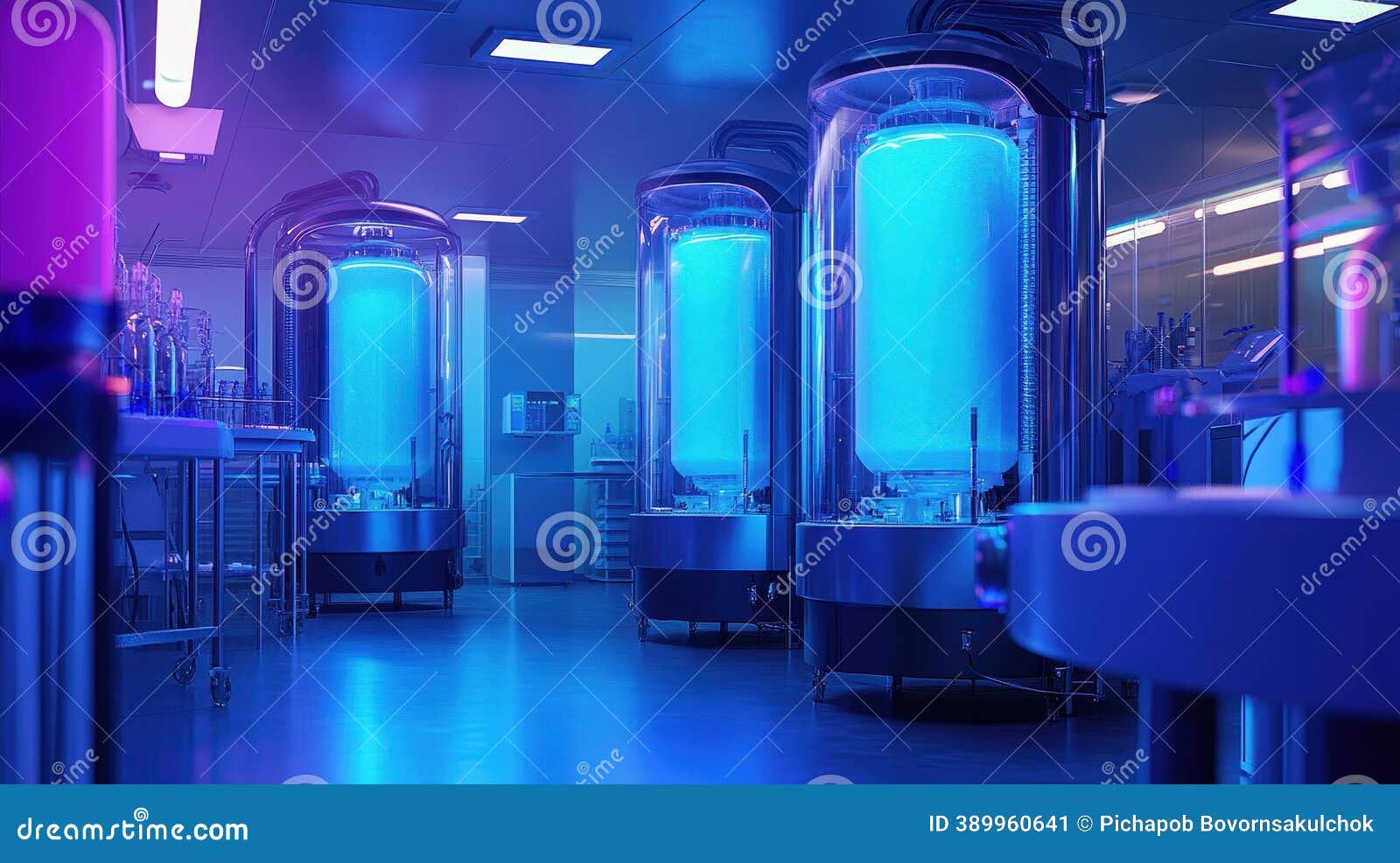 Advanced Cryogenic Storage System With Illuminated Chambers In A Tech ...