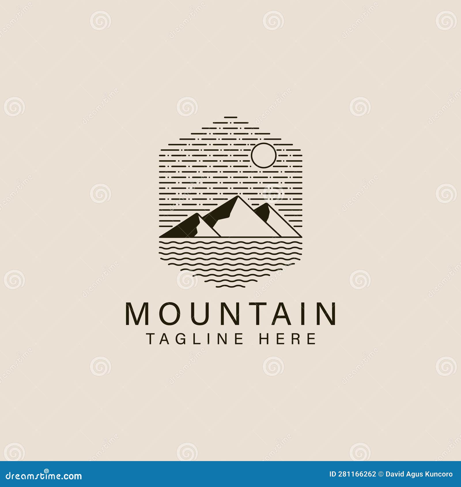 Explore Adventure Outdoor Vector Logo Mountain Line Art Illustration ...