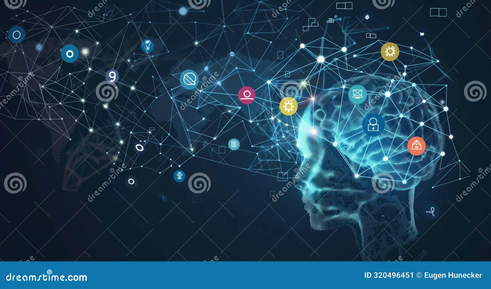 Explore AI and Neural Networks in Futuristic Data Analytics and Machine Learning Stock Image ...