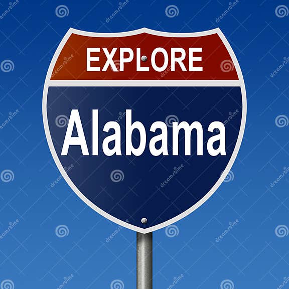 Explore Alabama Highway Sign Stock Illustration - Illustration of ...