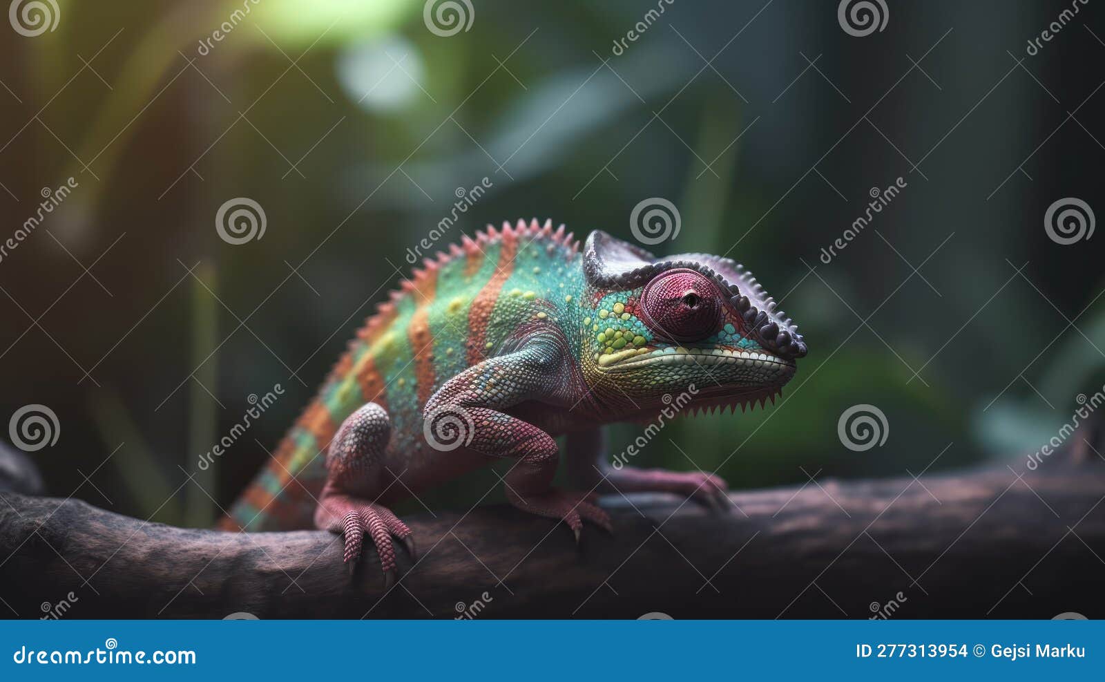 Rainforest Gem: an Up-Close Encounter with a Vibrant Chameleon ...