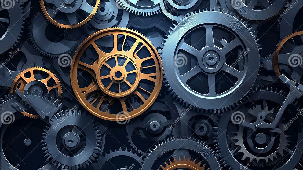 Explore Captivating Composition Abstract Mechanical Gears Featuring ...