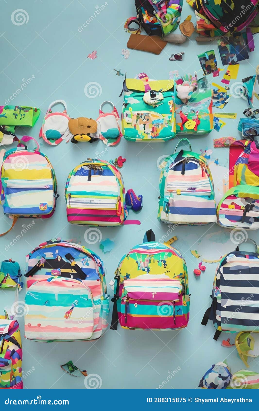 Vibrant Backpacks for Primary Students - Colorful School Bags Photo ...