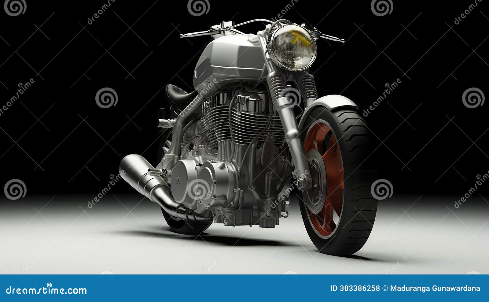 Sleek and Transparent Engine Structure with Shadows on Smooth Floor ...