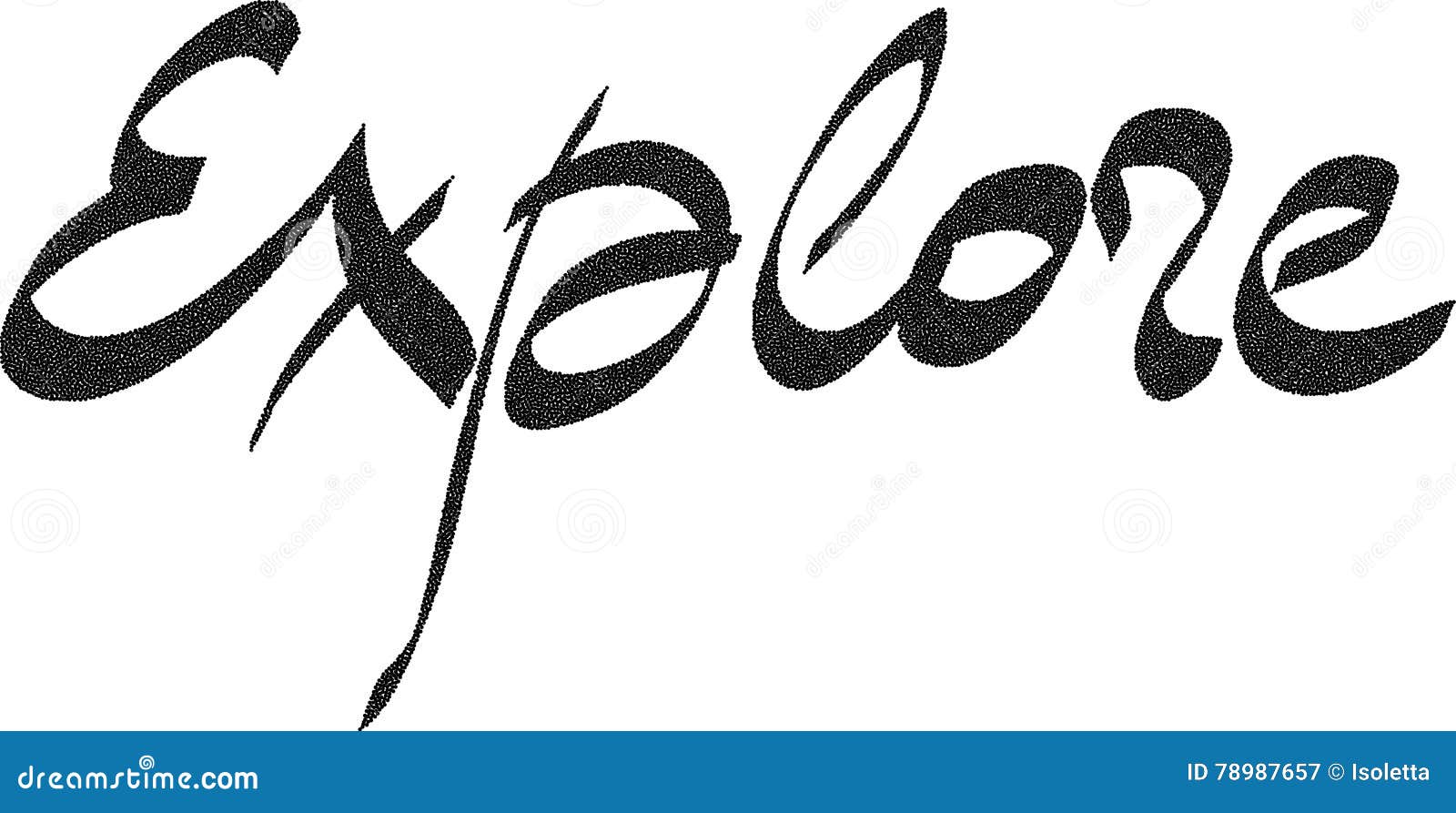 Explore Word. Black Modern Typography. Lettering Phrase. Vector ...