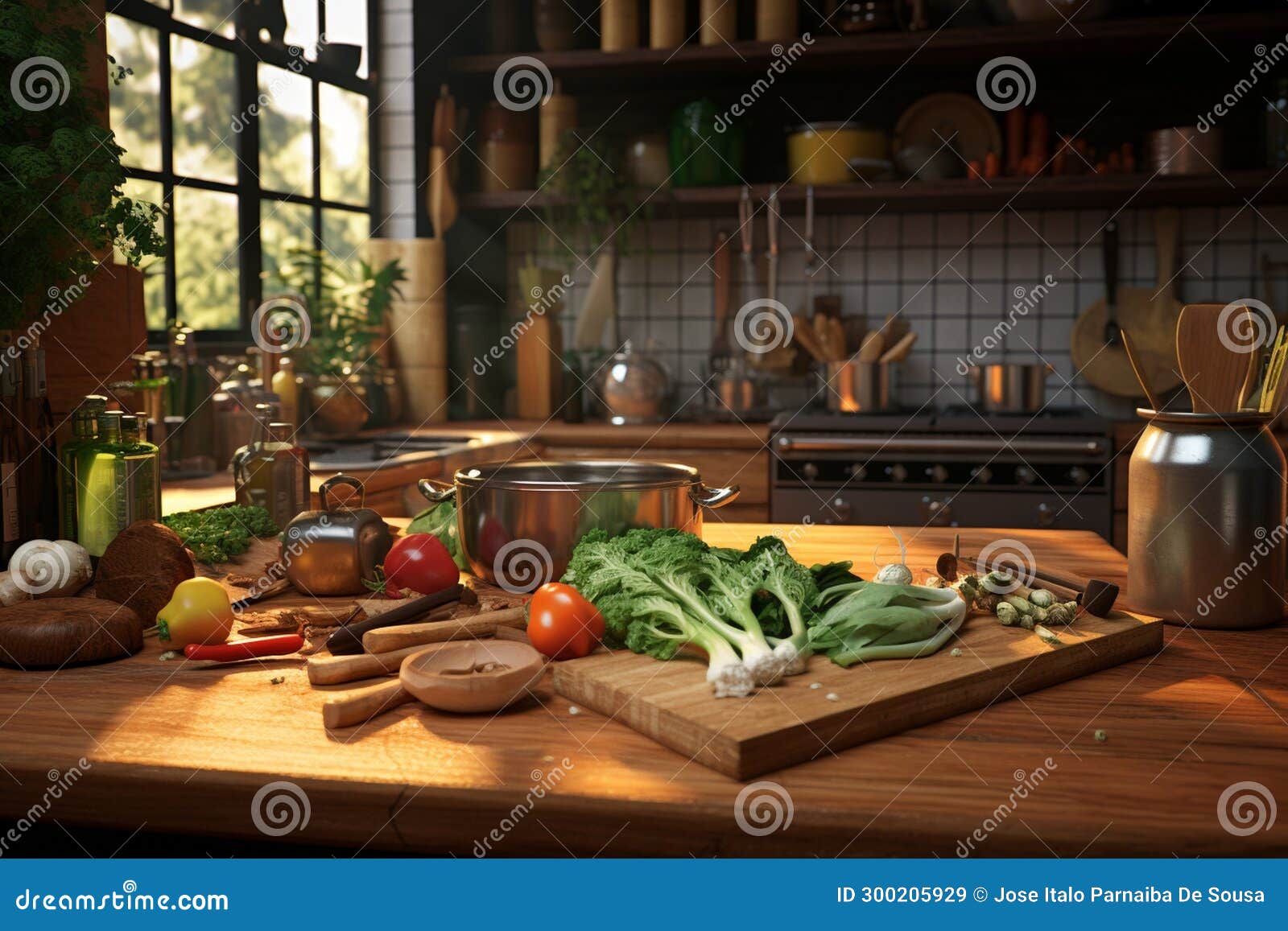 Explore a Chefs Kitchen with an Assortment of Stock Illustration ...